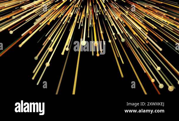 A striking image of golden light streaks shooting downward against a ...