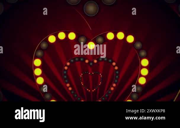 Multiple heart shapes in neon lights creating a romantic and vibrant ...