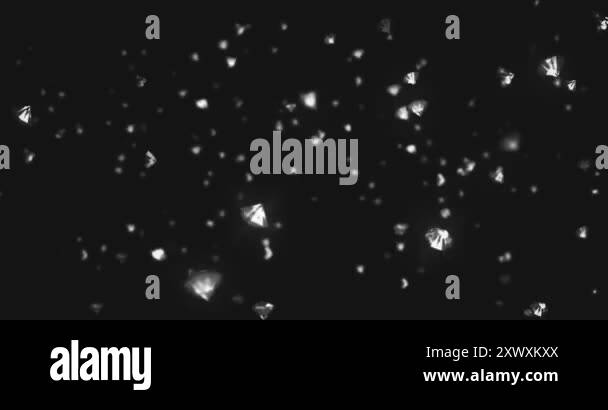 Sparkling diamonds floating against a deep black background, creating a ...