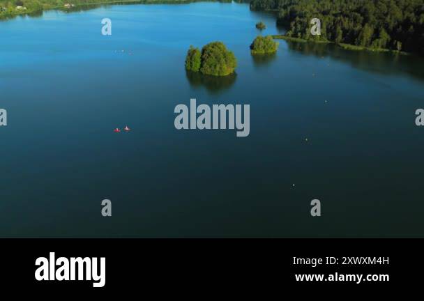 Seehamer See, See in Bayern, Deutschland Luftbild im Sommer. Aerial ...