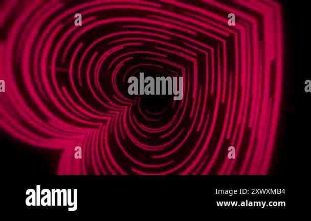 A striking neon red heart-shaped tunnel creating a captivating and ...