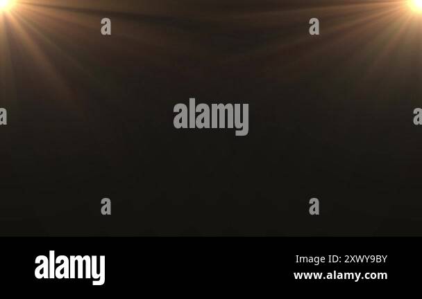 Flashing lights effect black background animation with yellow rays ...