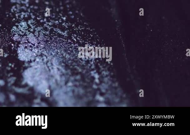 Glitter ink mix. Shimmer liquid drip. Blur black silver color metallic ...