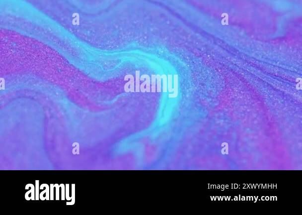 Shiny fluid mix. Sparkling paint. Blur neon purple blue color ...