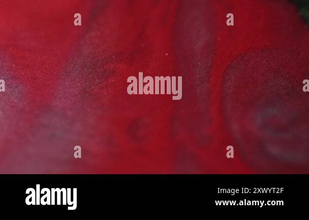 Ink liquid. Sparkling emulsion. Abstract red color mix flow glow shiny ...