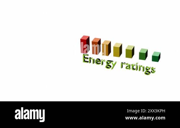 Bar chart energy efficiency rating scale 4k animation concept Stock ...