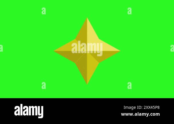 Gold star rotation animation on green screen suitable for awards ...