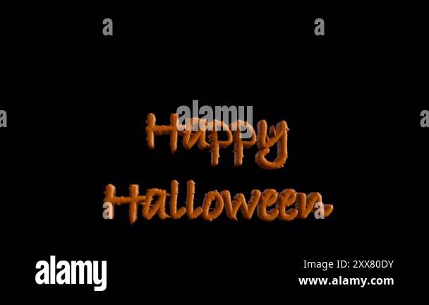 Text Happy Halloween Getting Closer And Moving Away, 3D Animation 4K ...