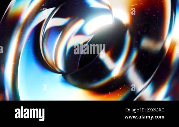 3d render abstract art video animation with surreal glass object in ...