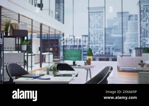 Empty modern office setup with a focus on recruitment process and ...