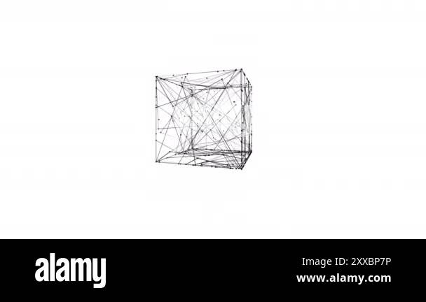 3D render of geometric loop animation of cube on white background, 4K ...