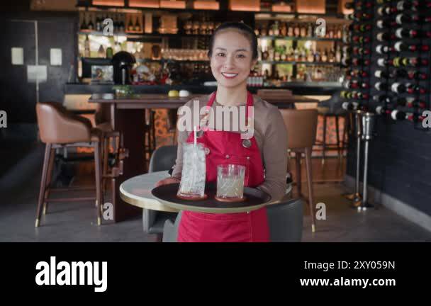 Portrait waitress holding tray Stock Videos & Footage - HD and 4K Video ...