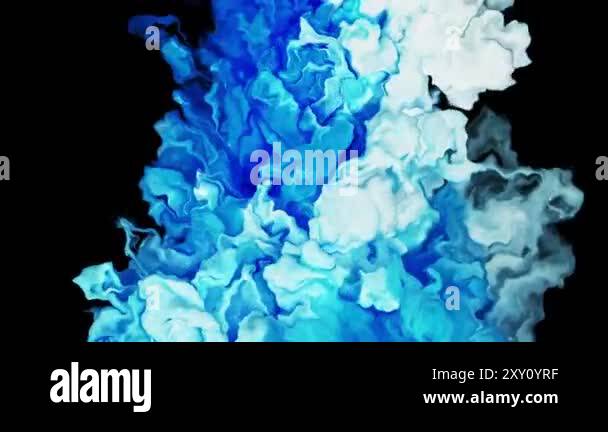 Ink water explosion. Enchantment spell. Blue paint leak. Liquid Stock ...