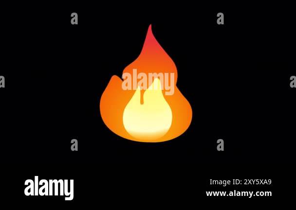 Fire Emoji Animated on a Transparent Background. 4K Loop Animation with ...