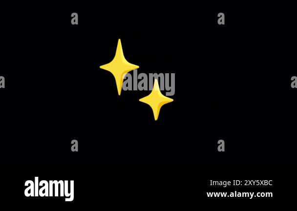 Sparkles Emoji Animated on a Transparent Background. 4K Loop Animation ...