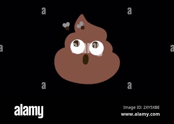 Pile of Poo Emoji Animated on a Transparent Background. 4K Loop ...