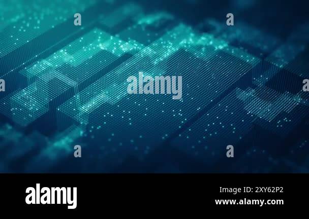 Big data technology background. Motion of digital data flow. Transferring of big data ...