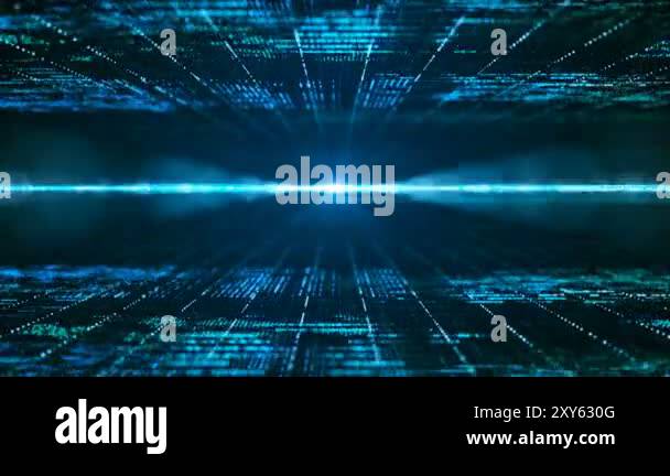 Abstract digital matrix background. Futuristic big data information technology concept. Motion ...