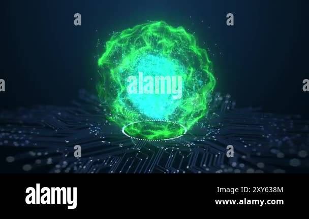 Technology Artificial intelligence (AI) brain animation digital data ...