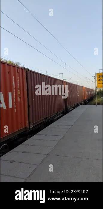 Delhi, India, June 09 2024 - Indian railway express train at departure ...