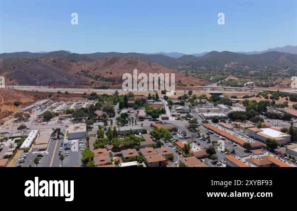 This aerial view showcases the vast suburban landscape of Los Angeles ...