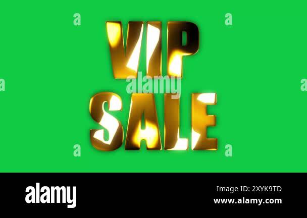 4k vip sale text gold effect animation with green screen Stock Video ...