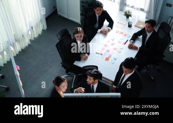 Top view of diverse team clapping hand and applause to celebrate for ...