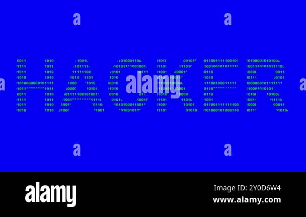 Video Animation Hacker Text Designed With Number 0 And 1 Symbol Binary Code System On A Blue