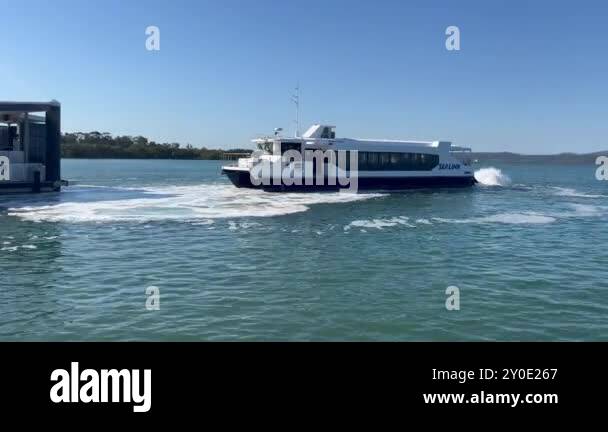 MORETON BAY ISLANDS, QLD - AUG 25 2024: SeaLink ferry boat sea ...