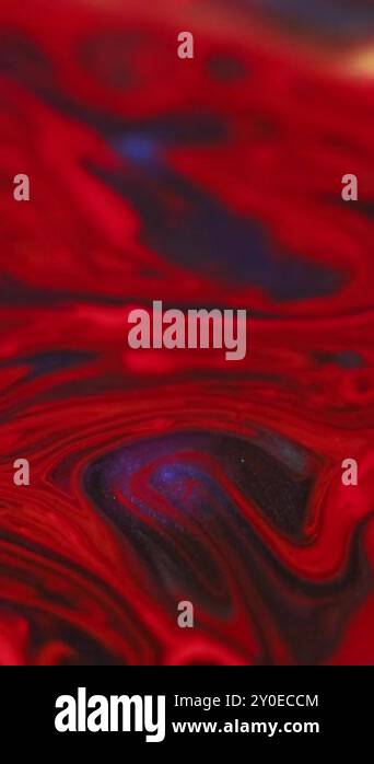 Vertical video. Paint blend. Oil bubbles. Occult mist. Defocused red ...