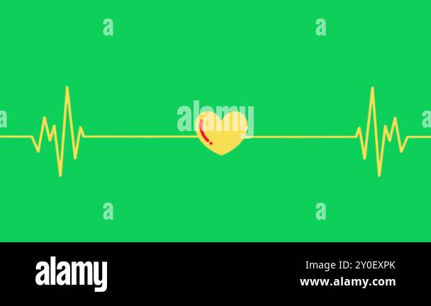 3d heart rotation animation on green screen background. 4k render video ...