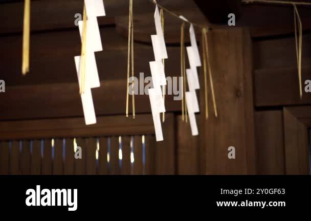 Japanese shrine temple shide paper rope Stock Videos & Footage - HD and ...