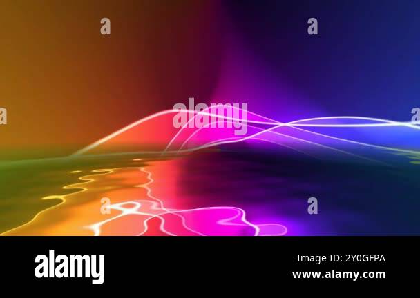 Mesmerizing Colorful Light Waves Animation Displaying A Spectrum Of