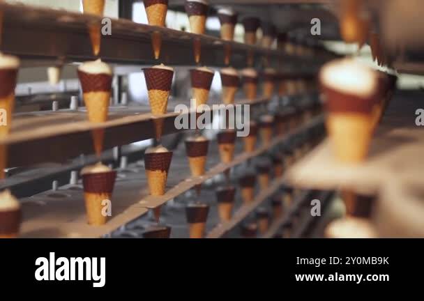 Ice cream production transportation waffle Stock Videos & Footage - HD ...