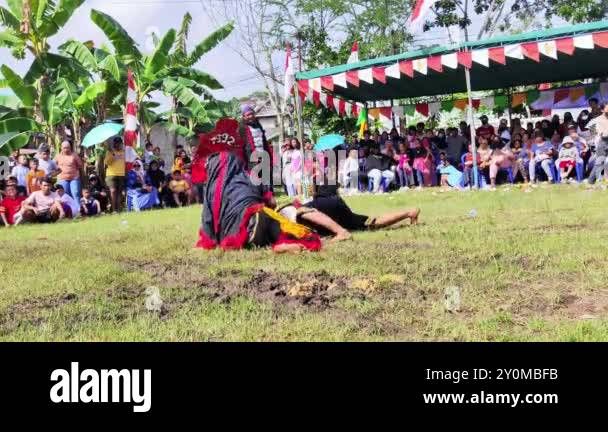 Balikpapan-Indonesia September 1st,2024 Fighting Kuda lumping player ...