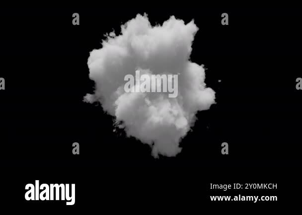 3D small cloud with alpha channel and looping animation. Slowly ...
