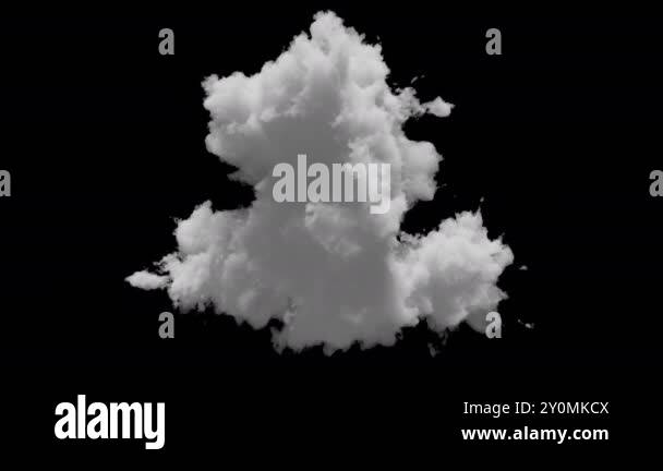 3D big cloud with alpha channel and looping animation. Slowly ...