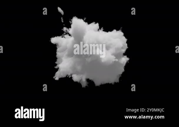 3D small cloud with alpha channel and looping animation. Slowly ...