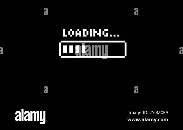Retro loading bar, loading pixel style, retro style 4K animation video ...
