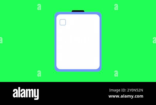 2D Checklist motion graphic pop-up animation 4K. Clipboard with white ...