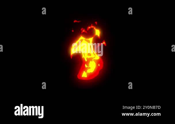 2d cartoon animated fire flame emoji overlay abstract loop animation on black background, VFX ...