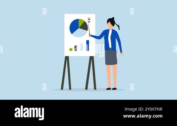 Financial data analysis report, 4k animation of Businessman presenting ...