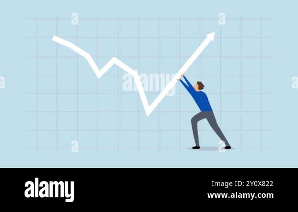 Leadership to lead business growth in market downturns, 4k animation of ...