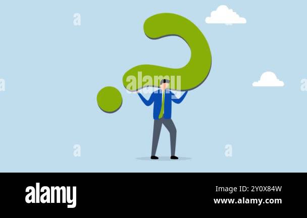 Hard question with no answer, 4k animation of frustrated trying ...