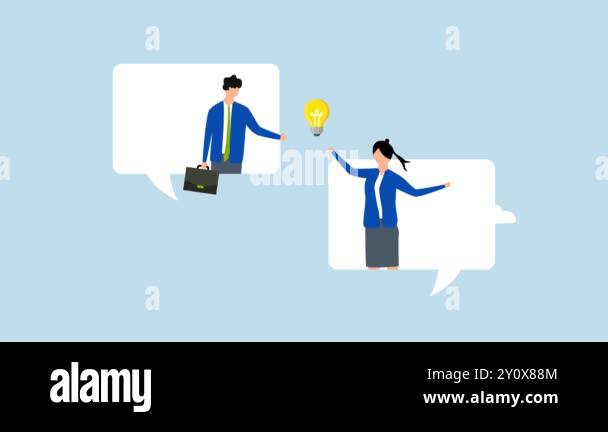 4k, animation, Business communication, 4k animation of colleague stands ...