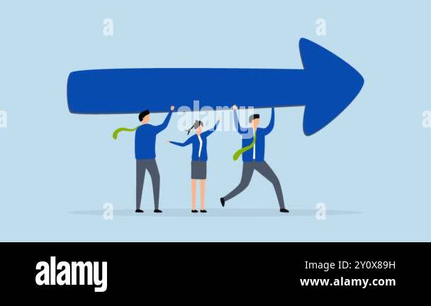 Team success and improvement, 4k animation of teamwork of businessmen ...
