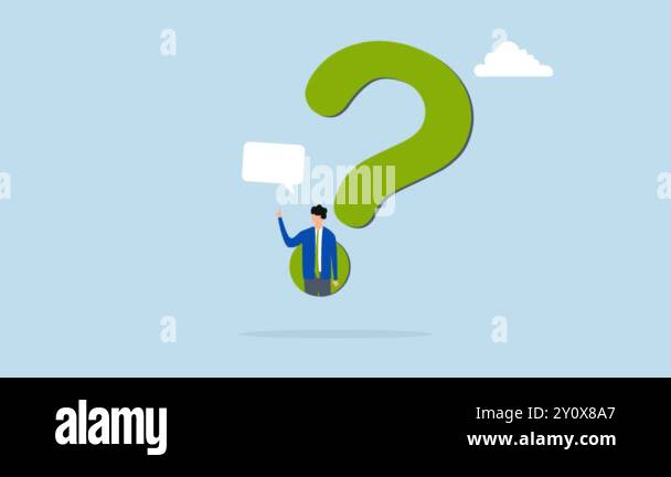 Answer business question, 4k animation of determination businessman ...
