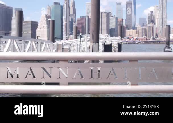 New York City Manhattan downtown skyline, financial district waterfront ...