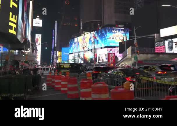 New York, USA 07.28.2024: Times Square Nighttime Traffic and Big ...