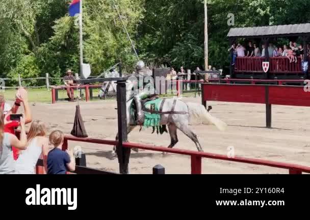 A video of a medieval mounted knight tournament at the Medieval Center ...